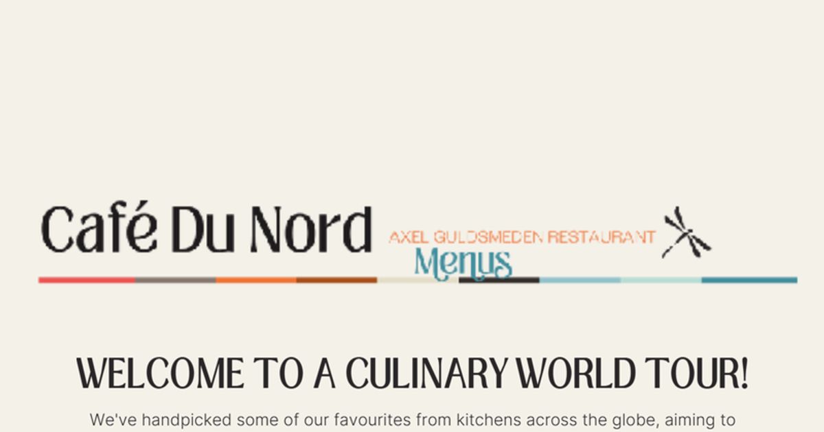 Café Du Nord Menu